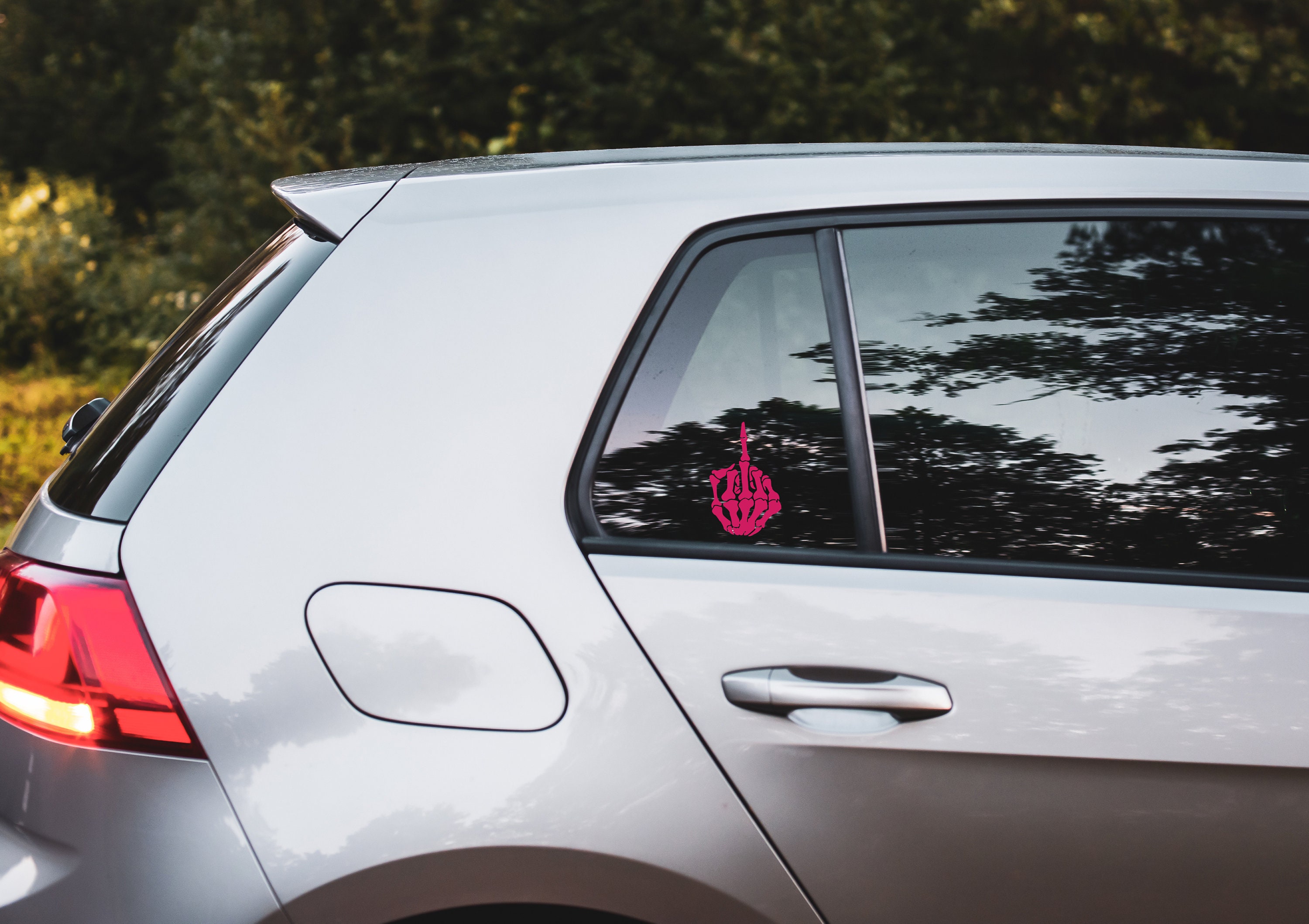 Skeleton Middle Finger Vinyl Decal - Car Decal, Window Decal, Permanent ...