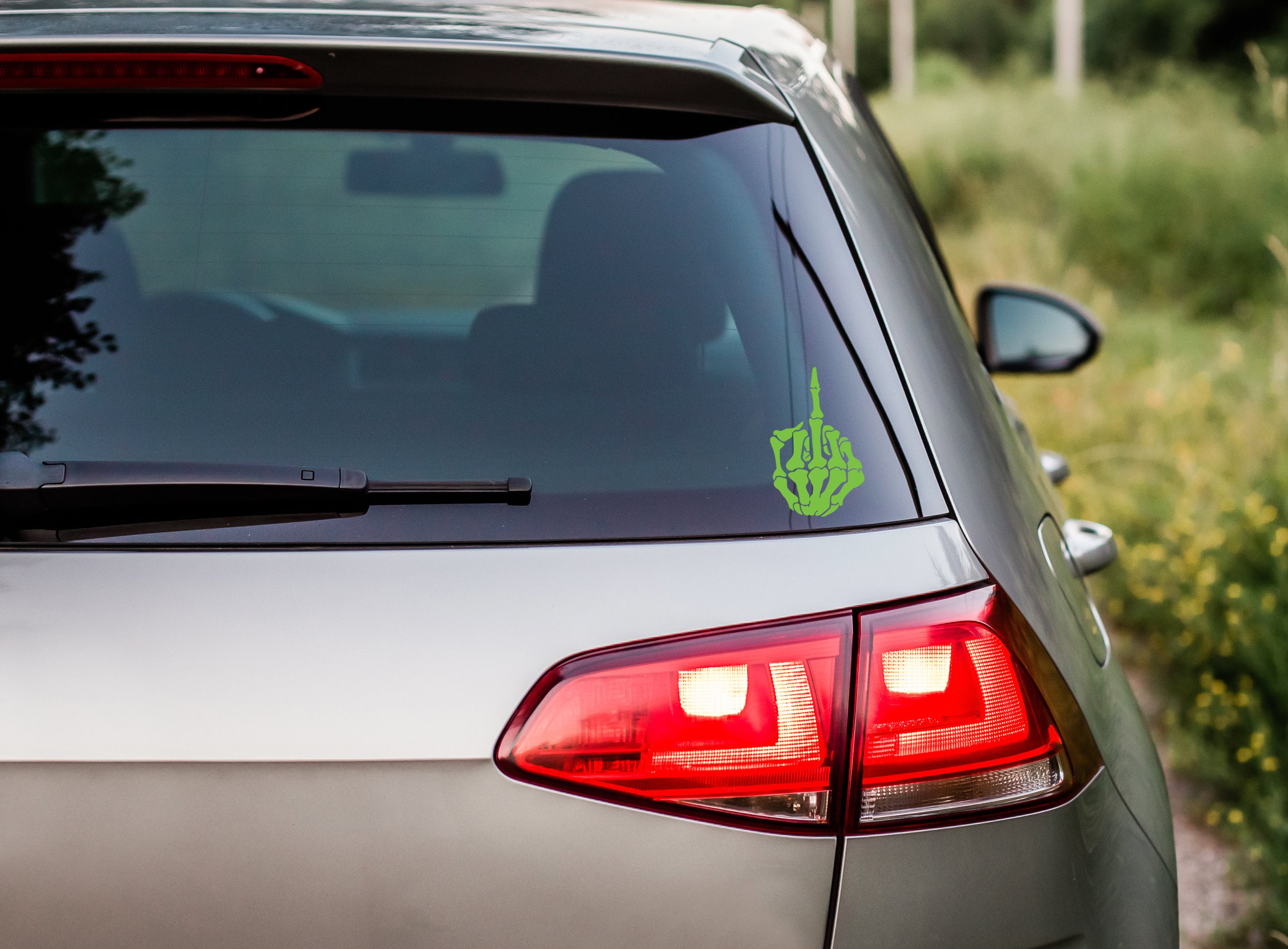 Skeleton Middle Finger Vinyl Decal - Car Decal, Window Decal, Permanent ...