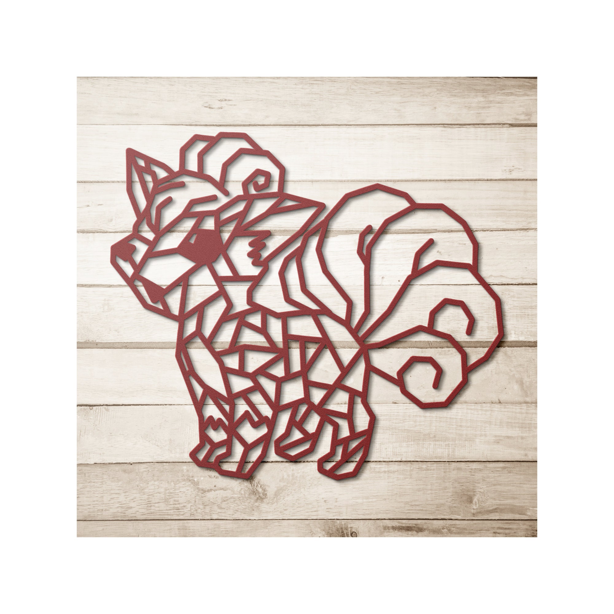 Vulpix Metal Wall Art, Pokemon Sign, Geometric Home Decor, Gift for ...