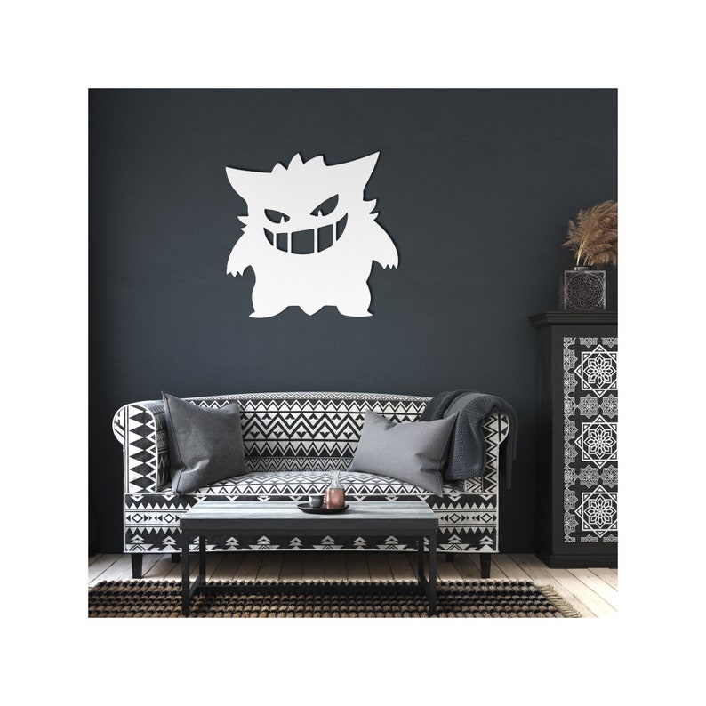 Gengar Metal Wall Art Pokemon Sign Home Decor Silhouette - Etsy
