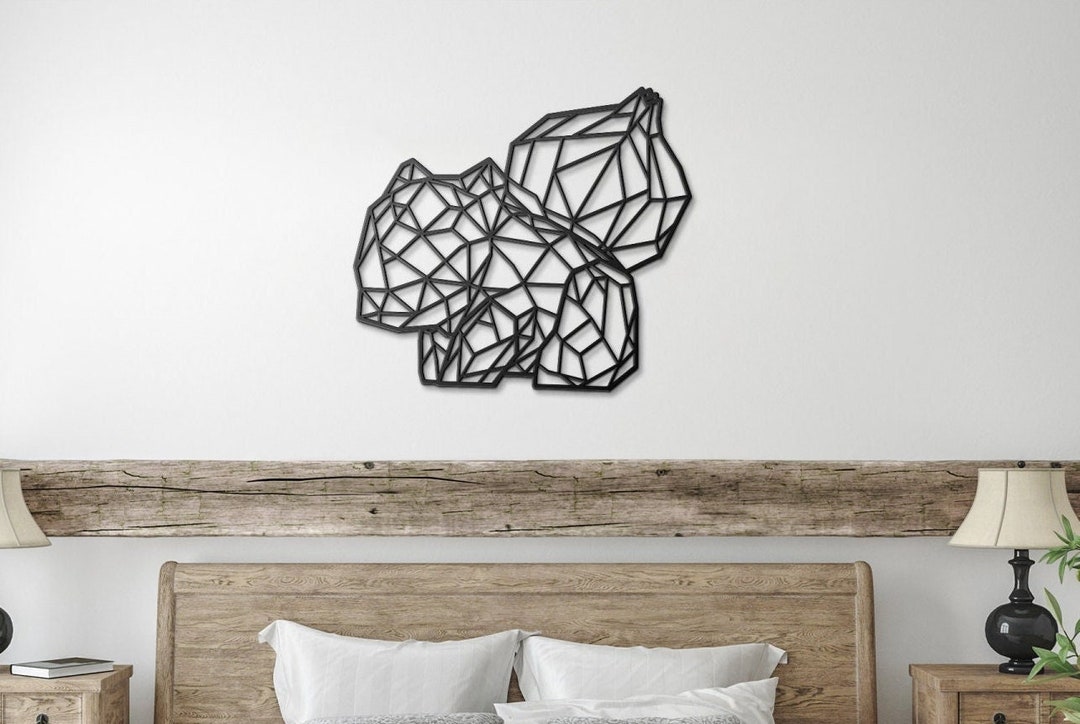 Bulbasaur Metal Wall Art, Pokemon Sign, Home Decor, Geometric Art, Gift ...