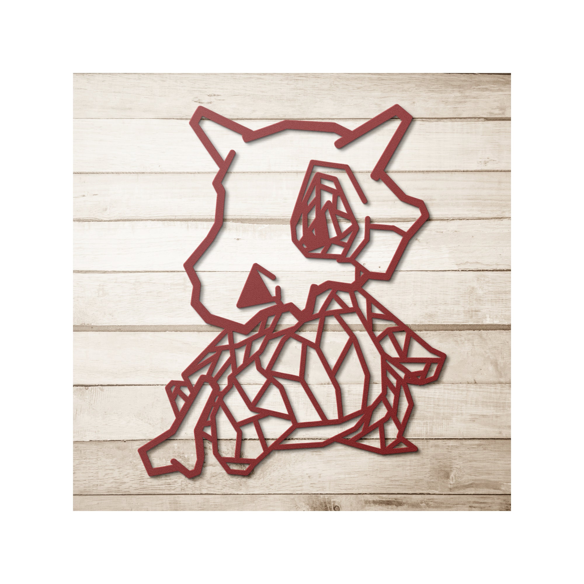 Cubone Metal Wall Art, Pokemon Sign, Geometric Home Decor, Gift for ...