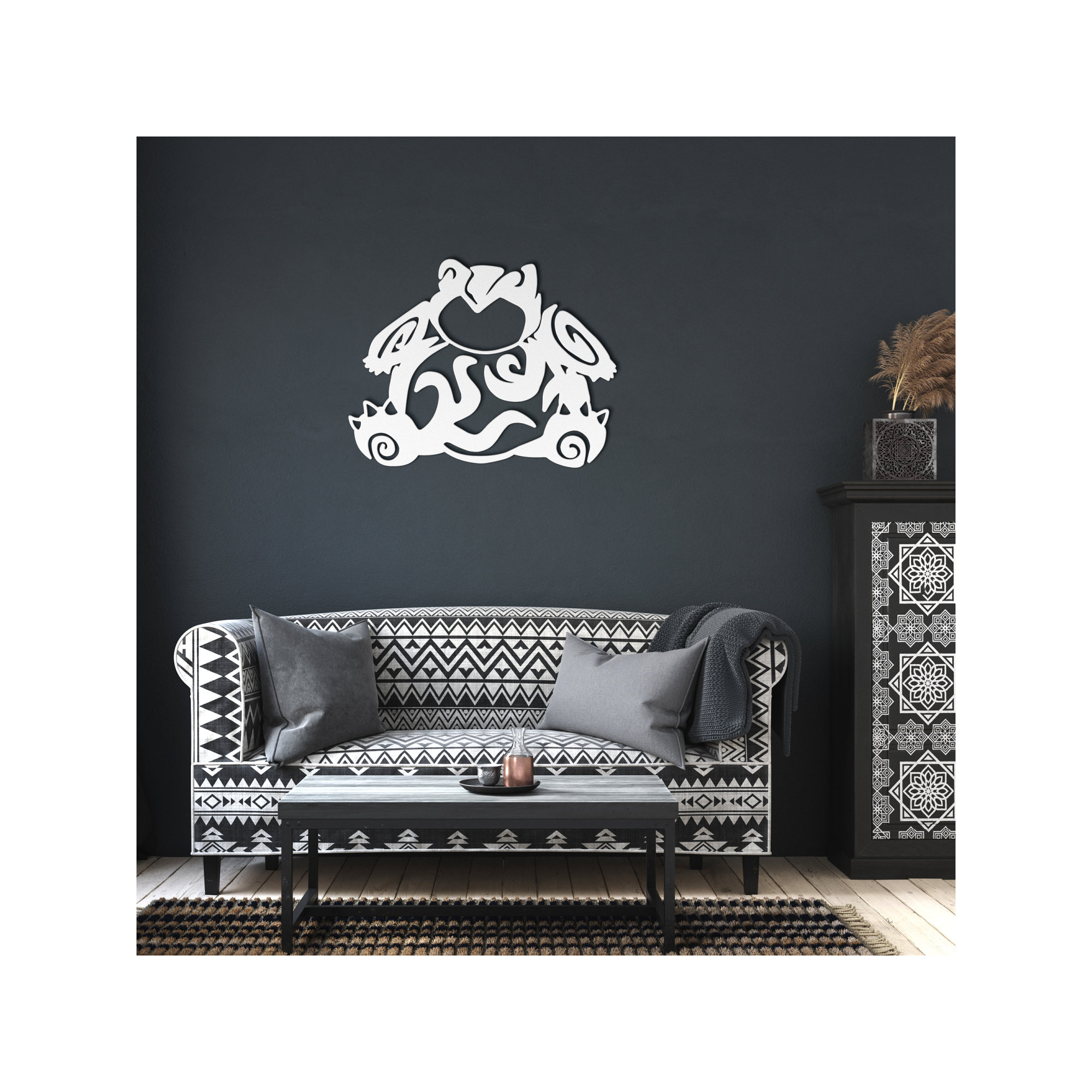 Snorlax Metal Wall Art, Pokemon Sign, Home Decor, Tribal Style Art ...