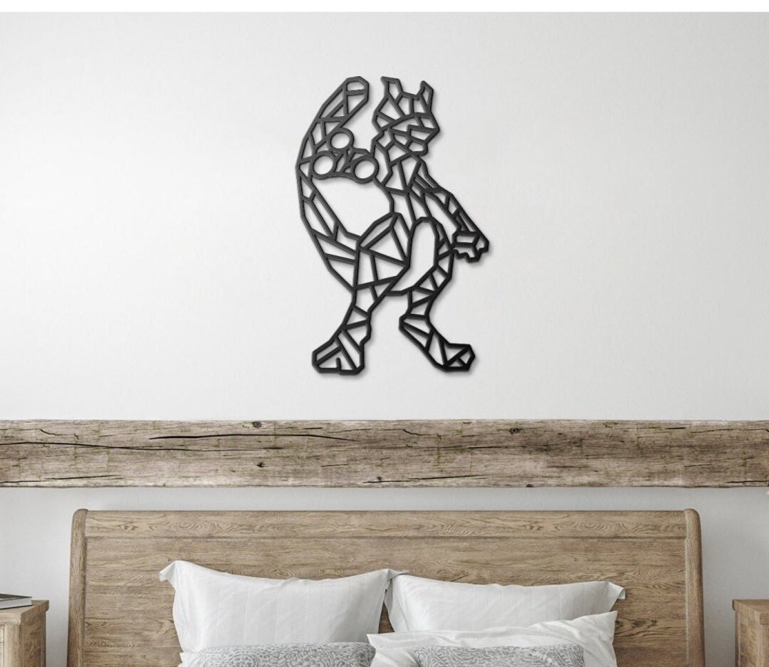 Mewtwo Metal Wall Art, Pokemon Sign, Home Decor, Geometric Art, Gift ...