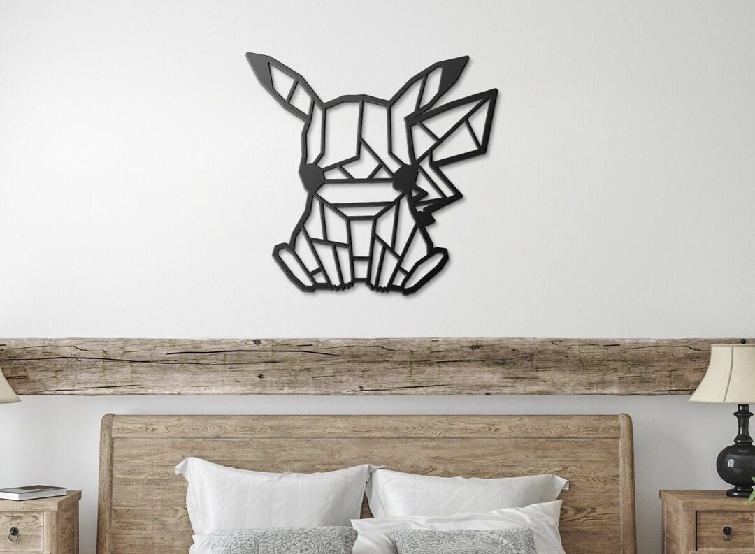 Pikachu Metal Wall Art Decor Geometric Sign - Pokemon - Anime - Gift ...