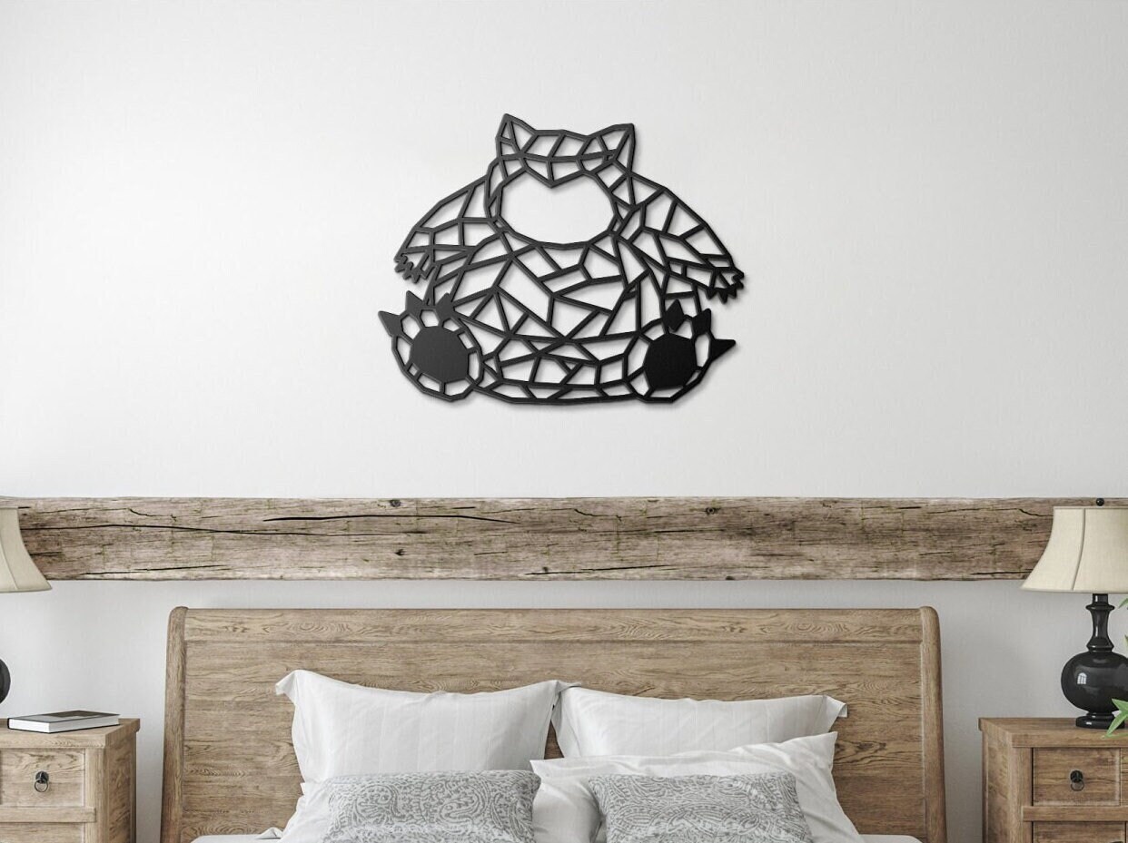 Snorlax Metal Wall Art Pokemon Sign Home Decor Geometric - Etsy