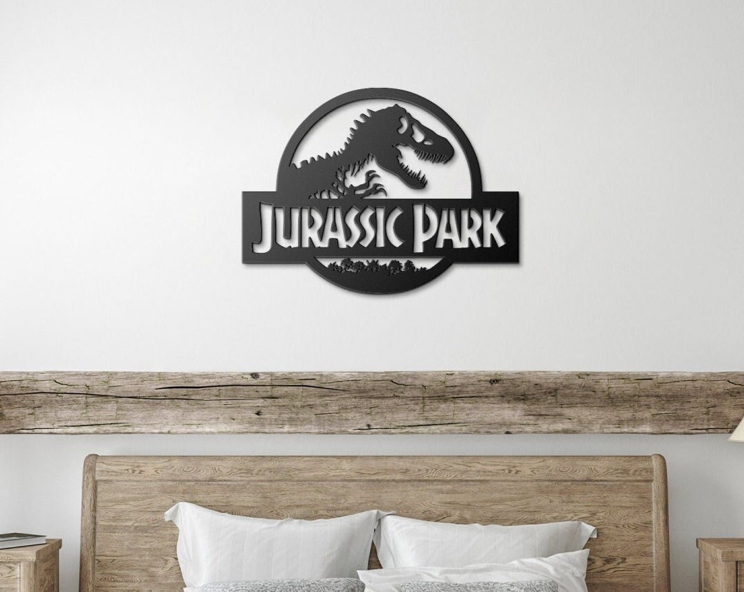 Dinosaur Park Metal Wall Sign, Dinosaur Logo Art, Gift for Dinosaur ...