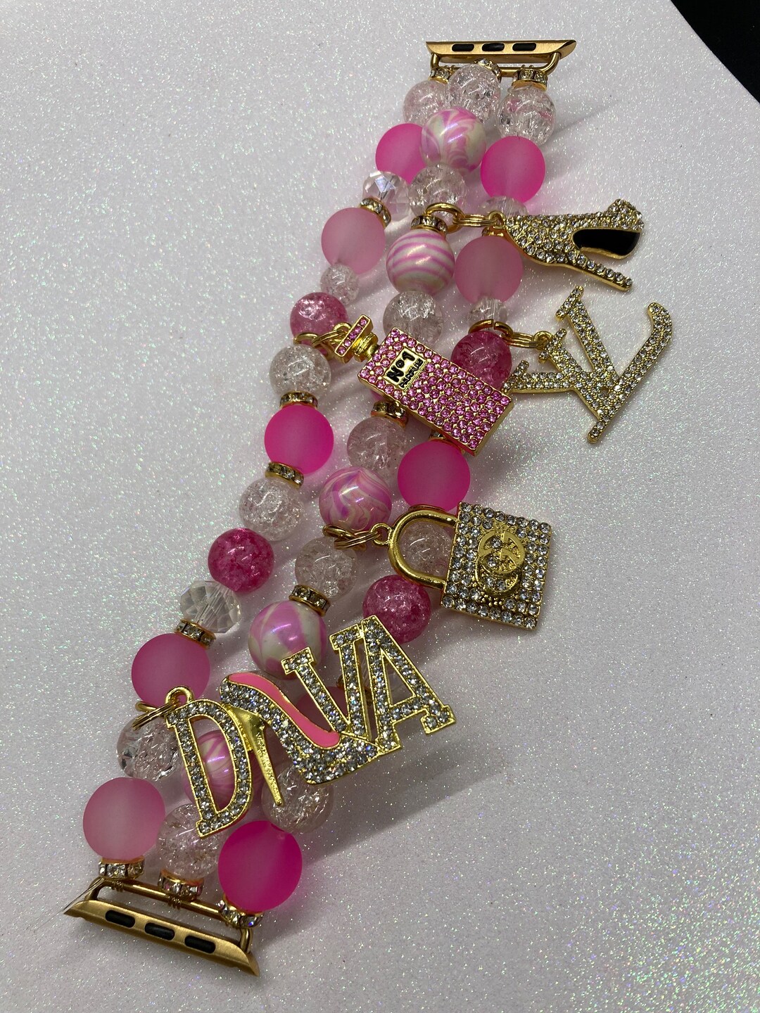 Pink Passion Apple Watch Band Beaded Watch Band 38mm 40mm 41mm 42 44 45 ...