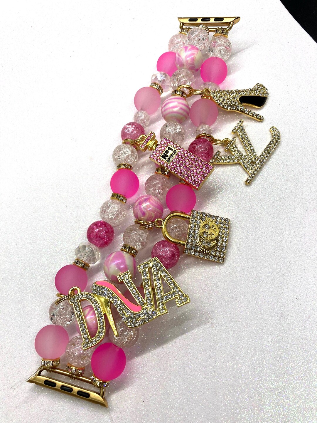 Pink Passion Apple Watch Band * Beaded Watch Band * 38 /40 /41 /42 / 44 ...