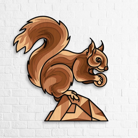 Squirrel Multilayer SVG Squirrel Cut File 3D Mandala SVG - Etsy
