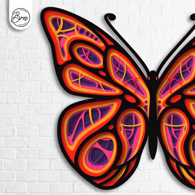Butterfly Multilayer SVG 3D Mandala SVG Files Multilayer | Etsy