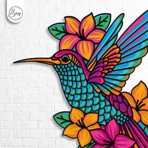 Hummingbird Mandala SVG, Hummingbird 3D Layered, Multilayer Panel for ...