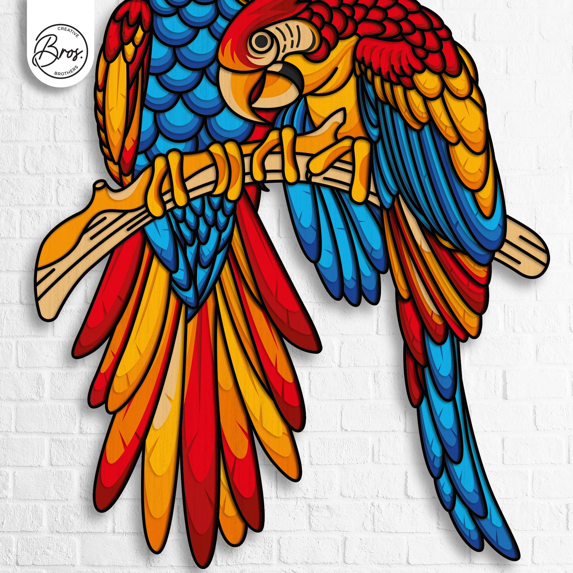 Parrot Multilayer SVG, Parrot 3D Mandala SVG Files, Multilayer Panel ...