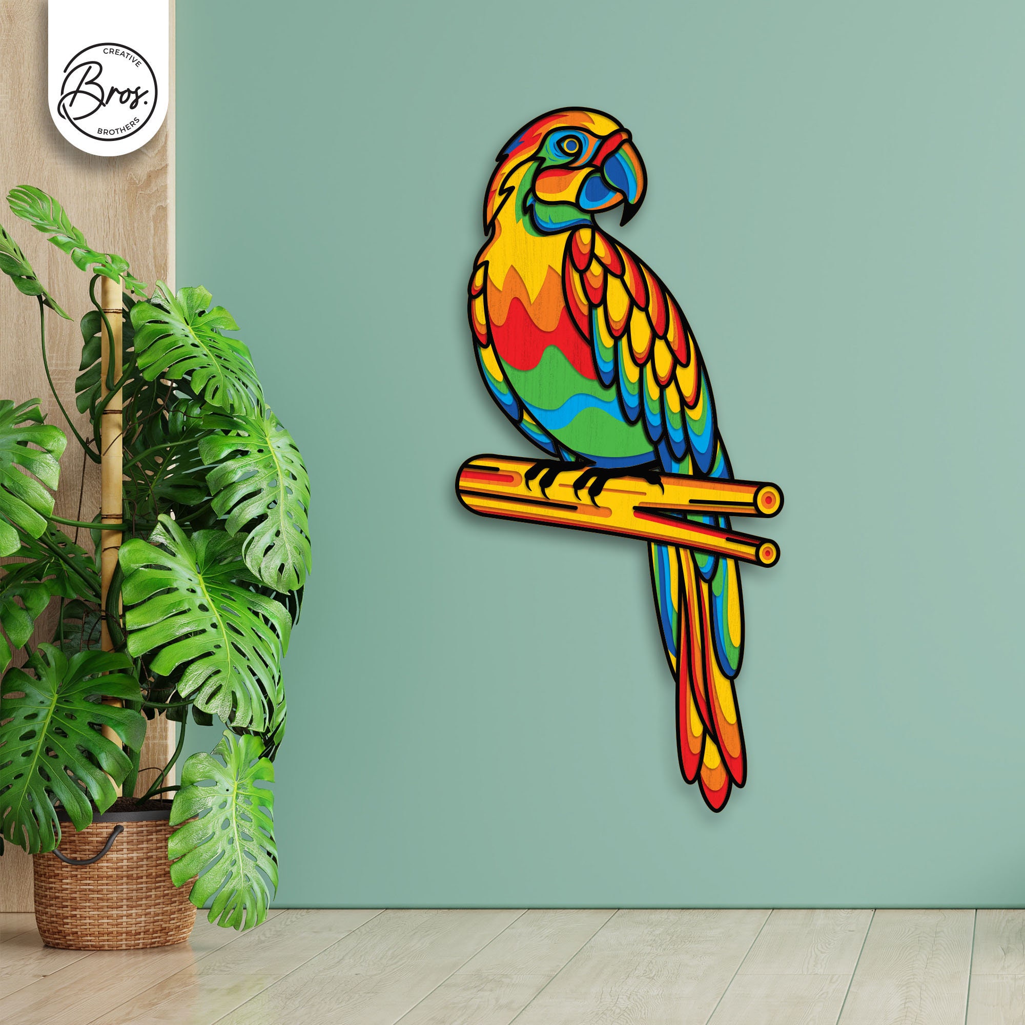 Parrot Multilayer SVG, Parrot 3D Mandala SVG Files, Multilayer Panel ...
