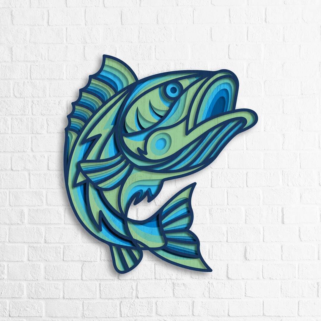 Fishing Mandala SVG, Fisher Multilayer SVG Files, Multilayer Panel for ...