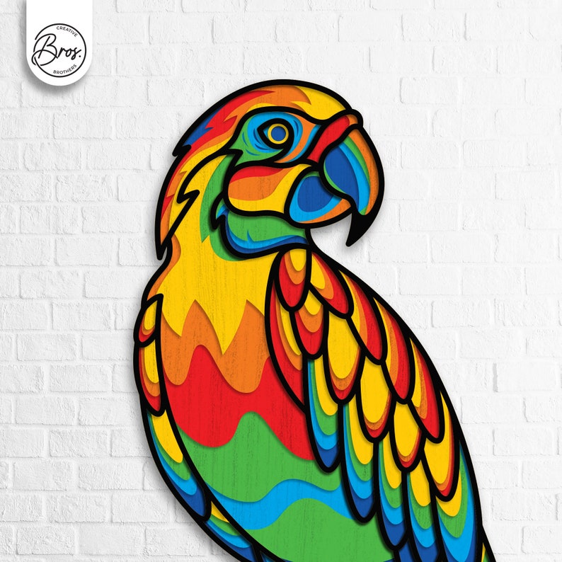 Parrot Multilayer SVG, Parrot 3D Mandala SVG Files, Multilayer Panel ...