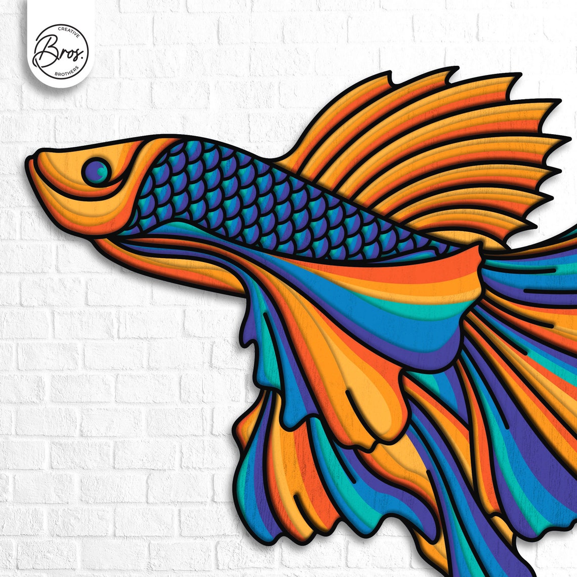 Betta Fish Multilayer SVG Fish 3D Mandala Fish Cricut - Etsy