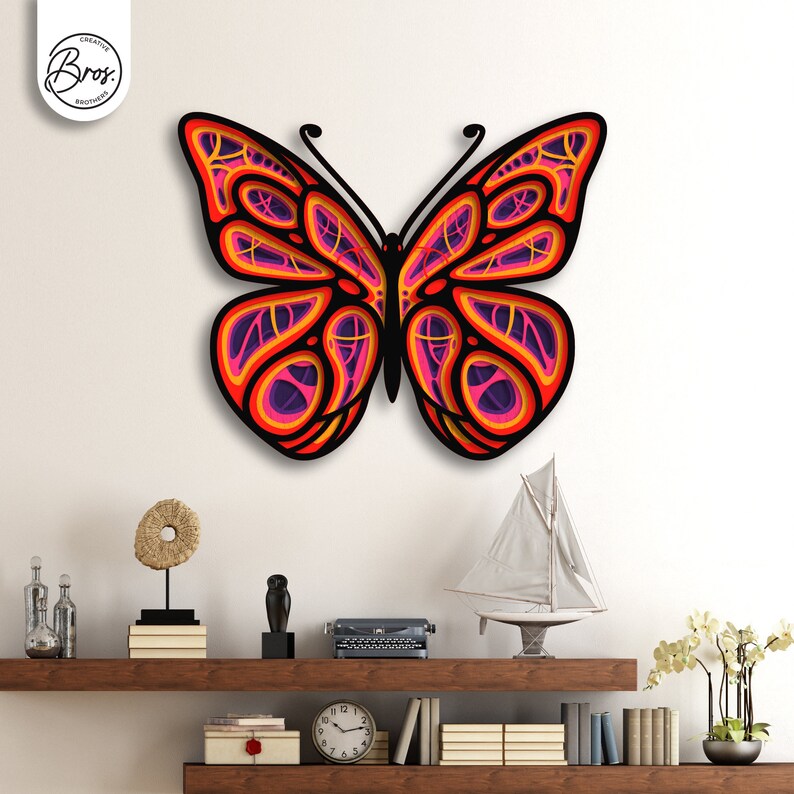 Butterfly Multilayer SVG 3D Mandala SVG Files Multilayer | Etsy