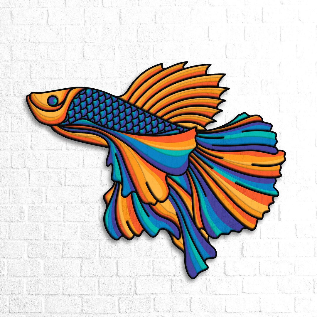Betta Fish Multilayer SVG, Fish 3D Mandala, Fish Cricut Design, Cricut ...