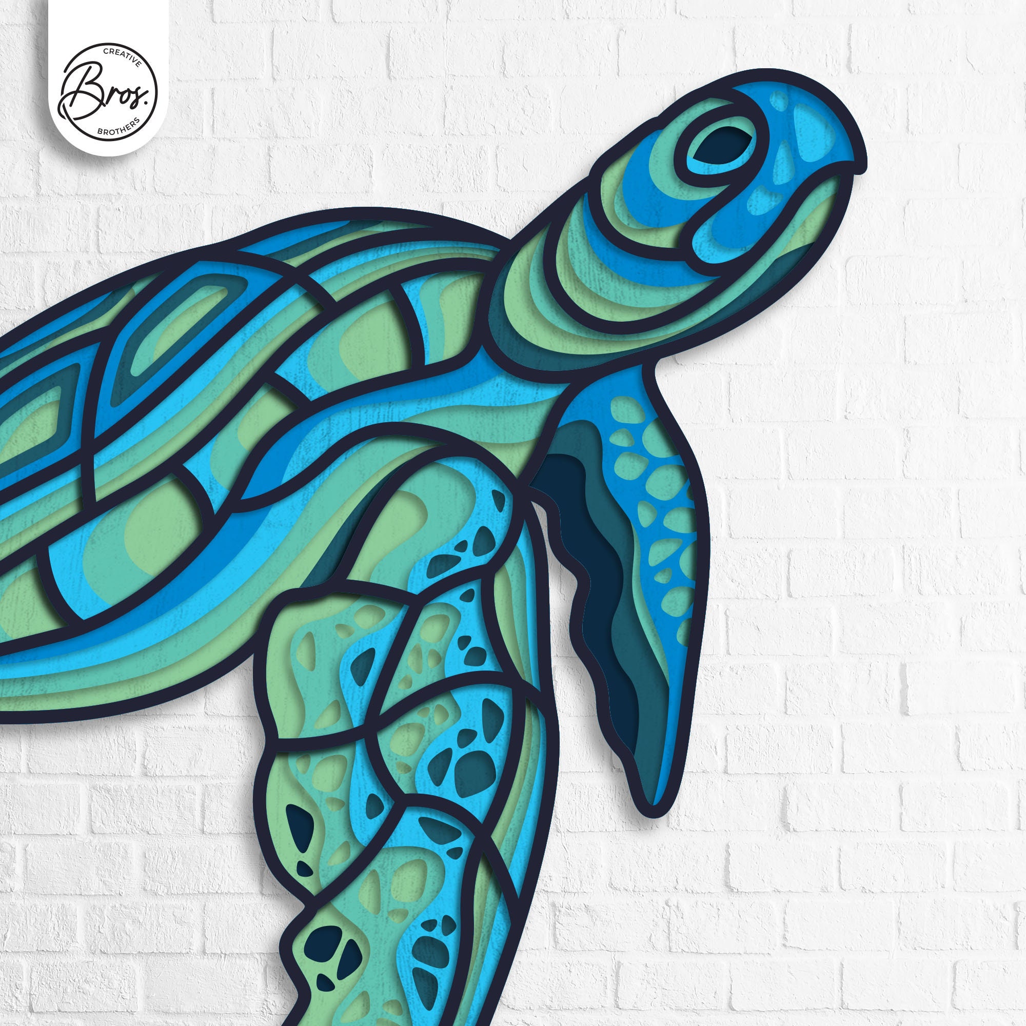 Turtle 3D Mandala SVG Files, Sea Turtle Multilayer SVG, Caretta Cricut ...