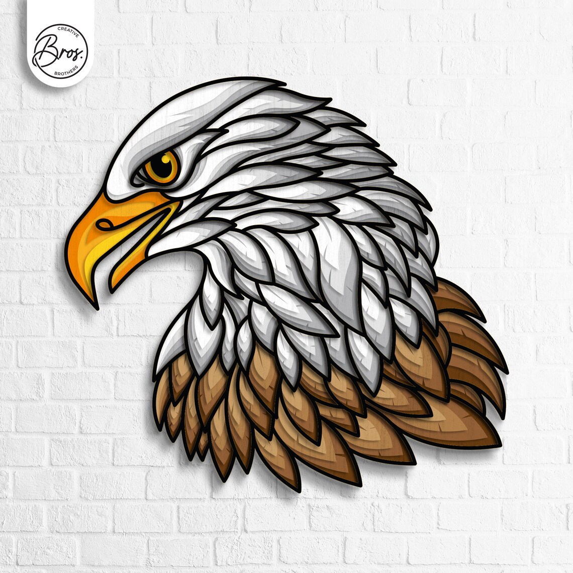 Eagle Multilayer SVG, Eagle 3D Mandala SVG Files, Multilayer Panel for ...