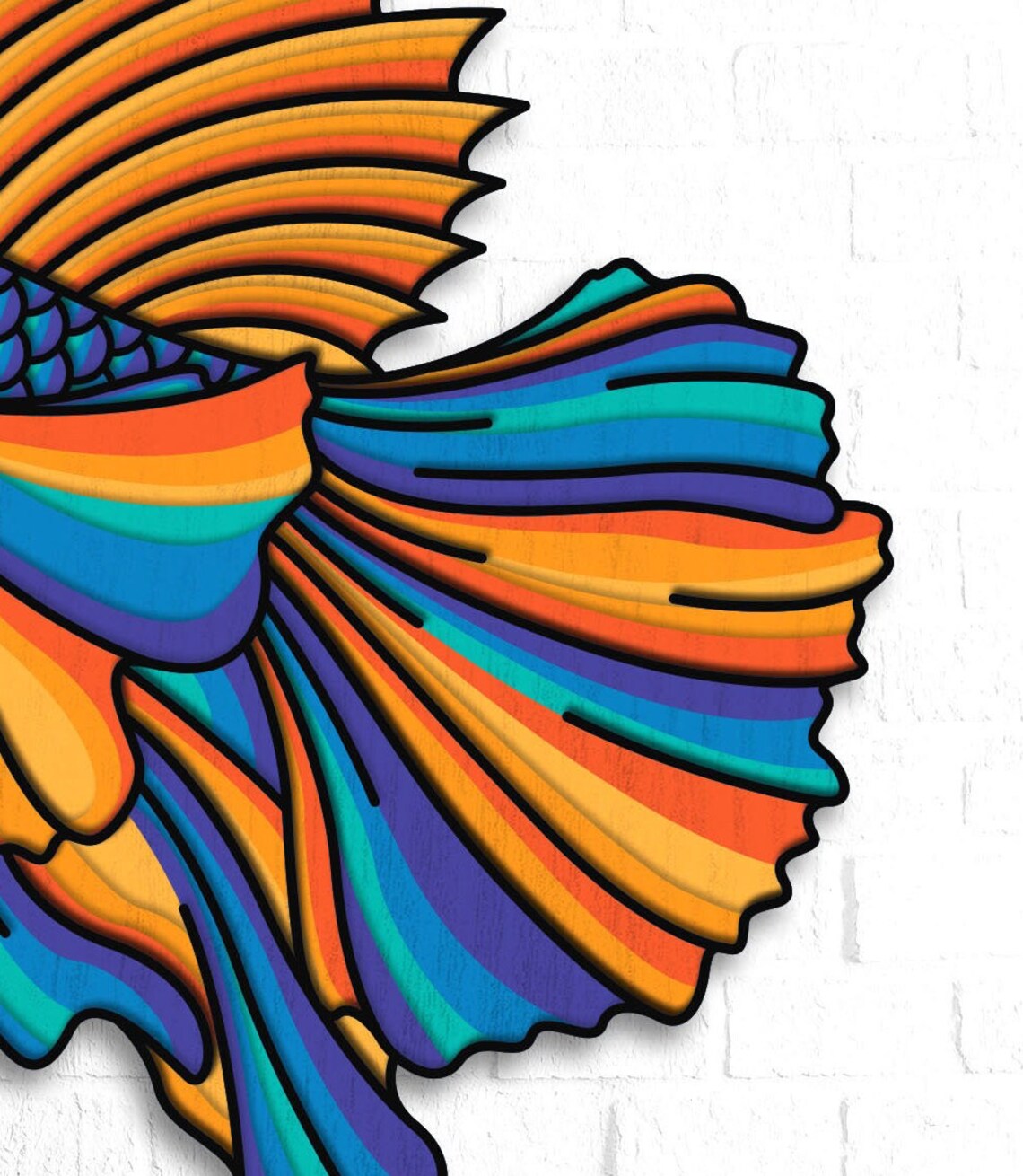 Betta Fish Multilayer SVG Fish 3D Mandala Fish Cricut - Etsy