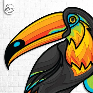 Toucan 3D Mandala SVG Files, Toucan Multilayer SVG, Multilayer Panel ...