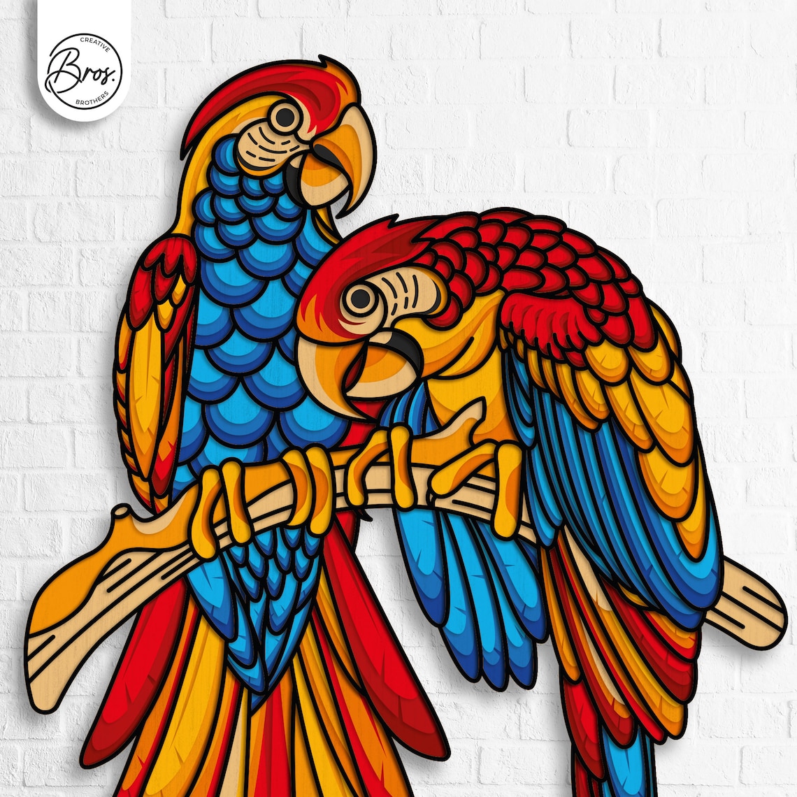 Parrot Multilayer SVG, Parrot 3D Mandala SVG Files, Multilayer Panel ...