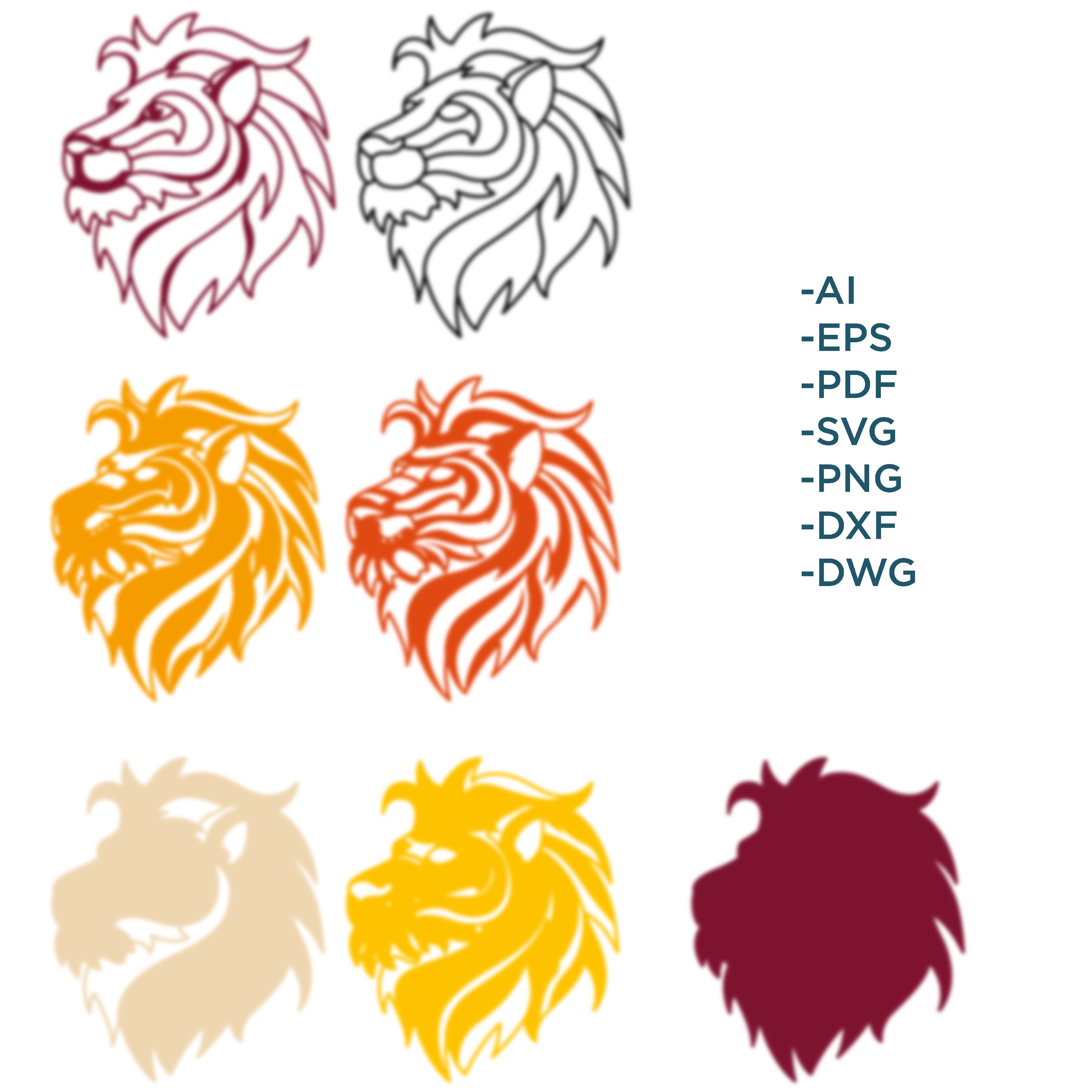 Lion Mandala SVG Lion Multilayer Layered SVG Files for CNC - Etsy