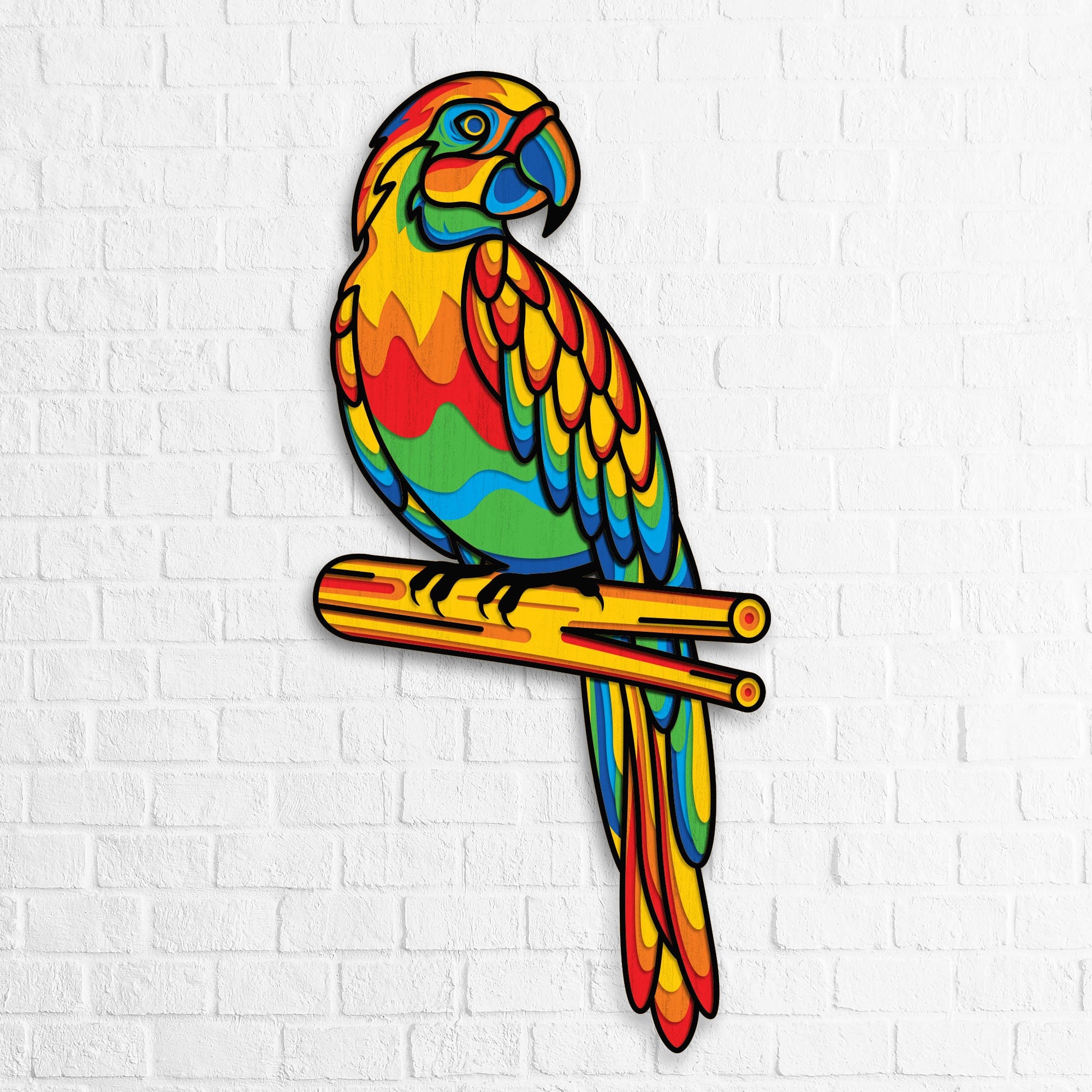 Parrot Multilayer SVG, Parrot 3D Mandala SVG Files, Multilayer Panel ...