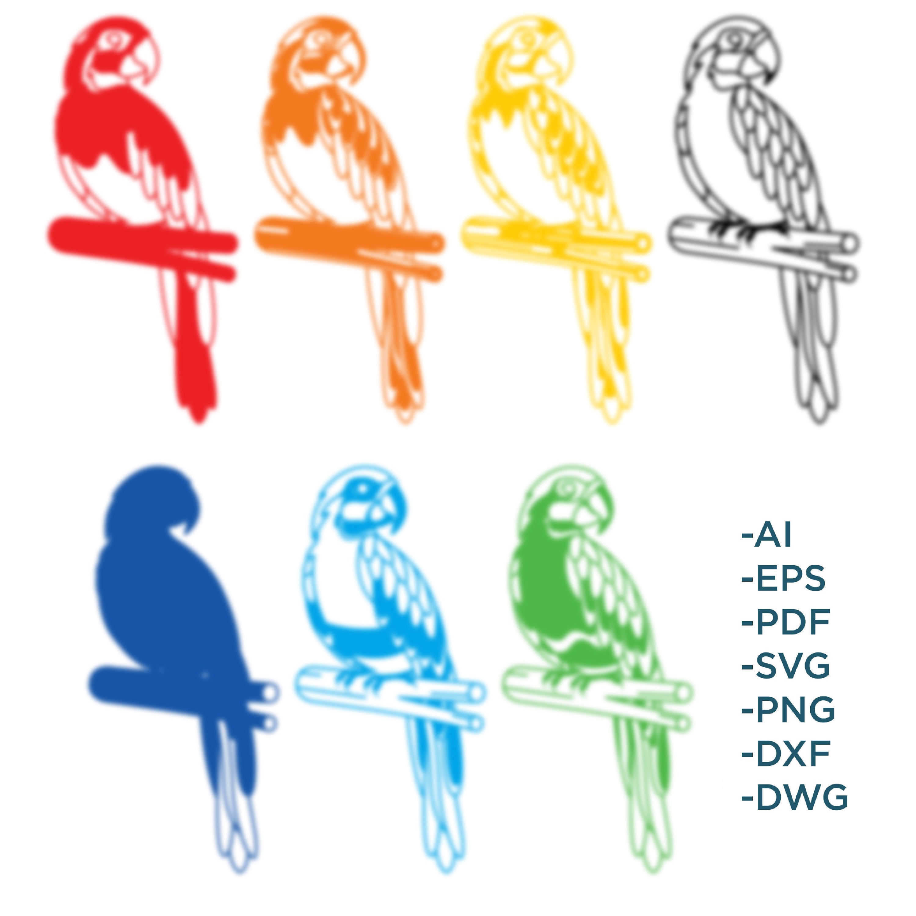 Parrot Multilayer SVG, Parrot 3D Mandala SVG Files, Multilayer Panel ...