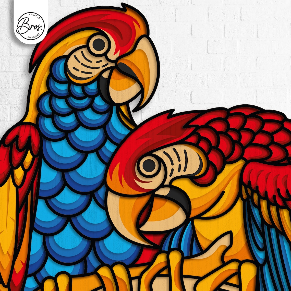 Parrot Multilayer SVG, Parrot 3D Mandala SVG Files, Multilayer Panel ...