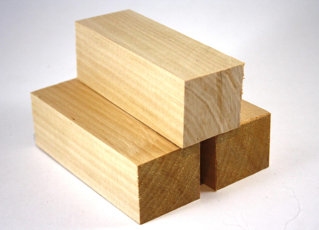 Linden Wood Basswood Lime Wood Carving Blocks Pack Of 3 Etsy