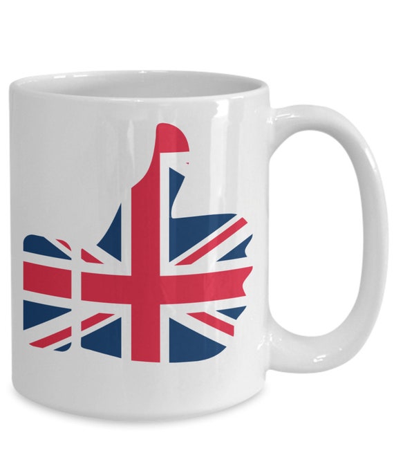 British Thumbs Up Union Jack Mug Queen Elizabeth II Platinum | Etsy