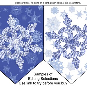 7-inch Banner Editable Frozen Snowflake Design, Printable Downloadable ...