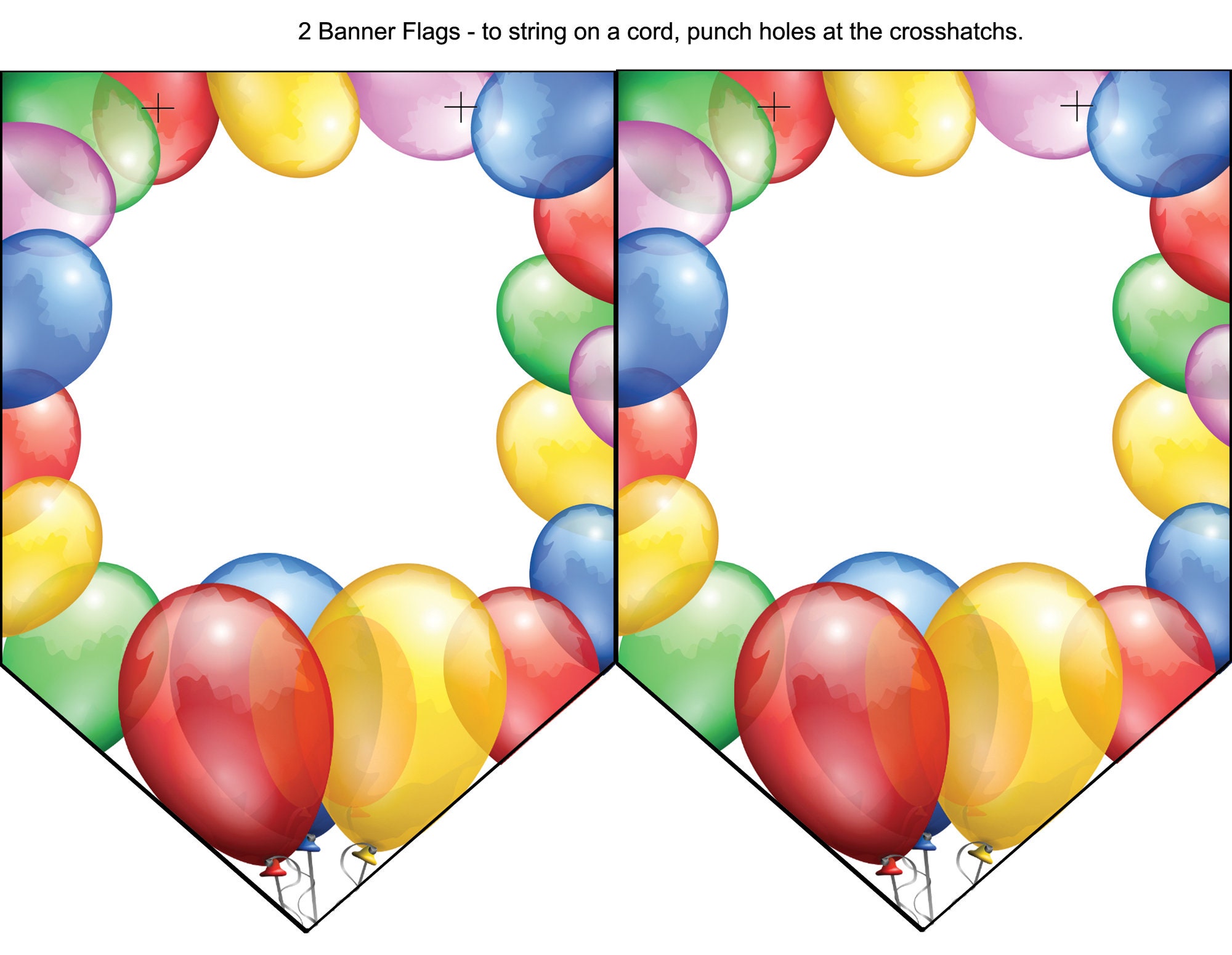 7-inch Banner Editable Balloon Printable Downloadable Jpg or Pdf Files ...