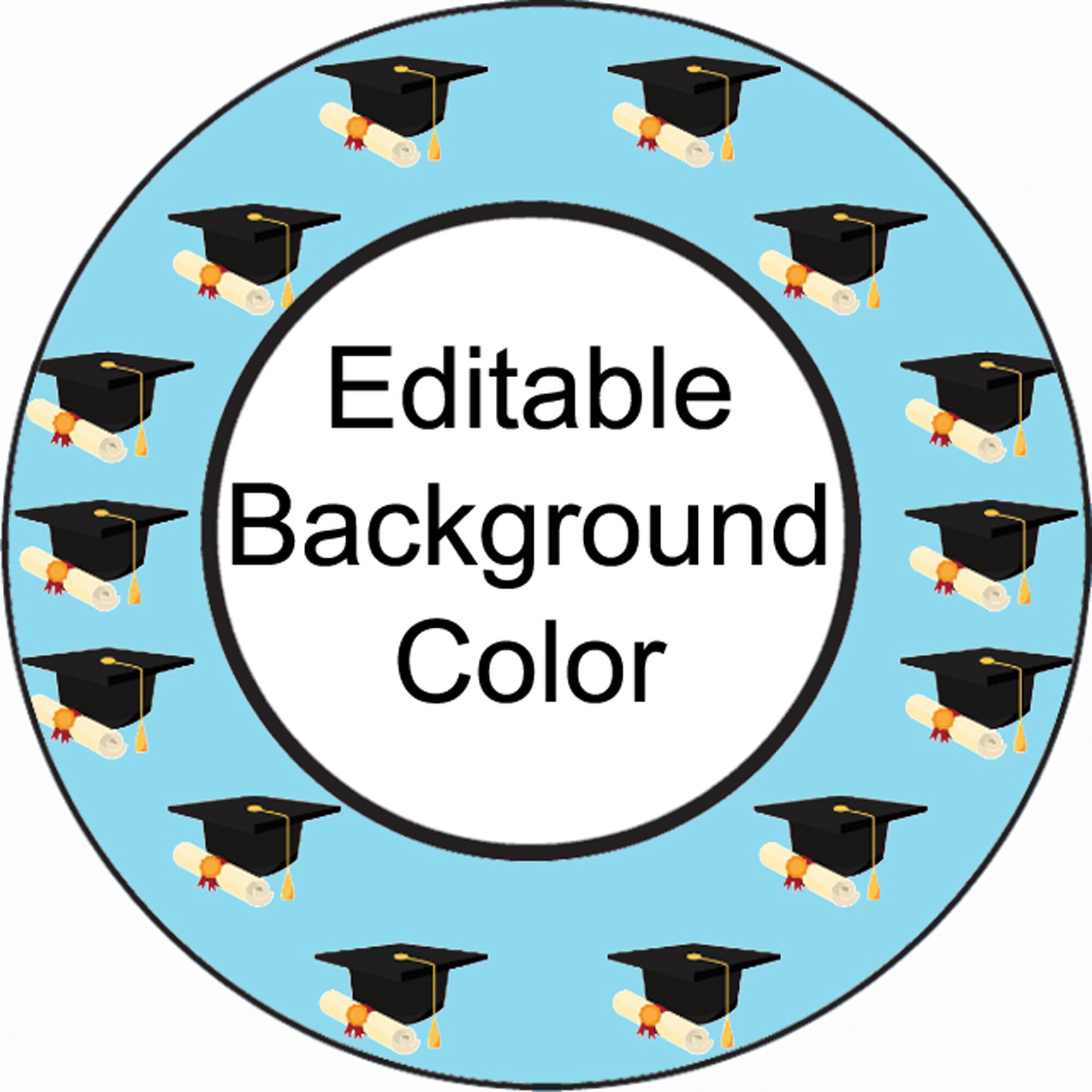 Graduation Mortar Hat 2-inch Cupcake Toppers Editable - Etsy