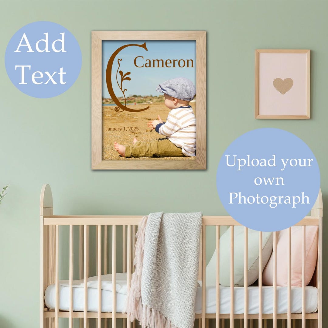 Monogram Letter C, Editable, Printable Custom Initial Print Wall Art ...