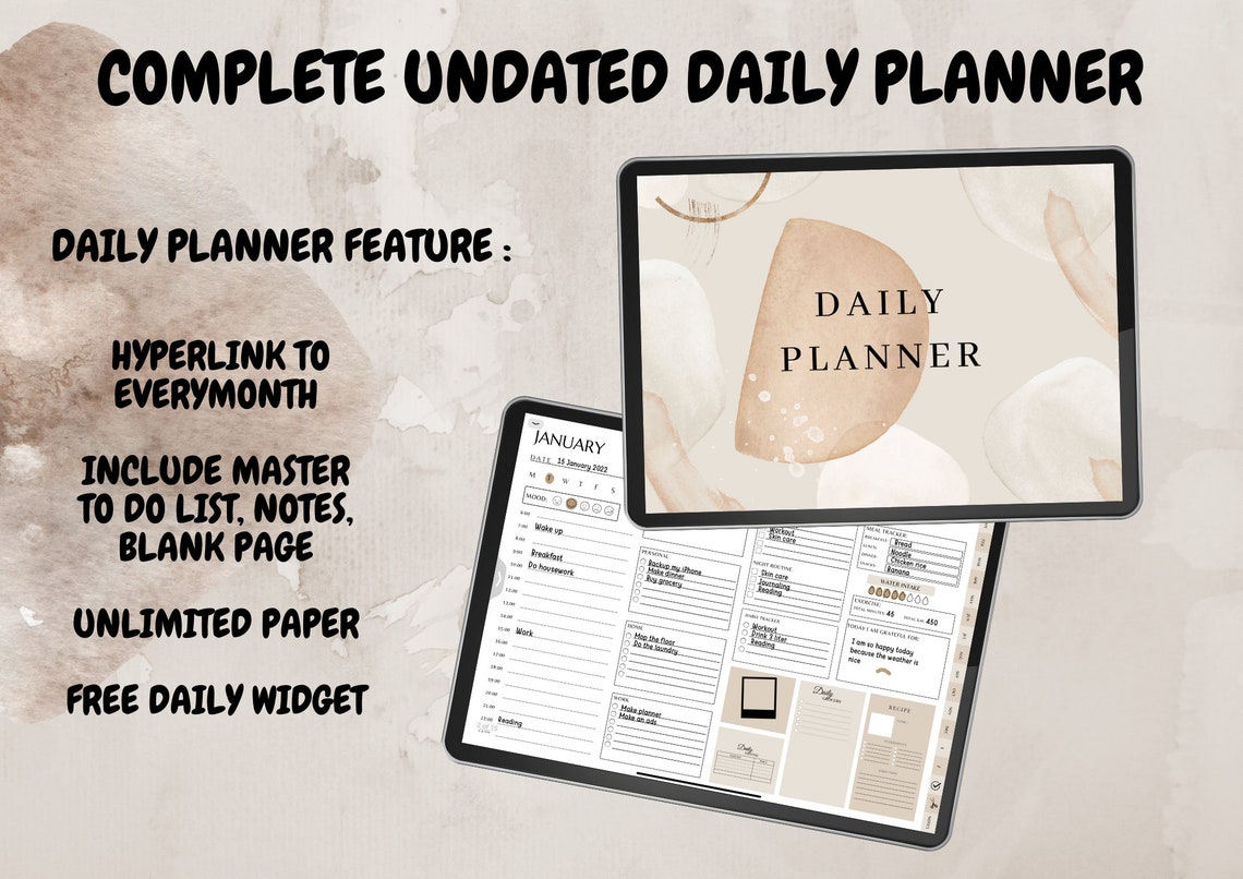 Daily Digital Planner, Daily Planner, Undated Daily Digital Planner - Etsy