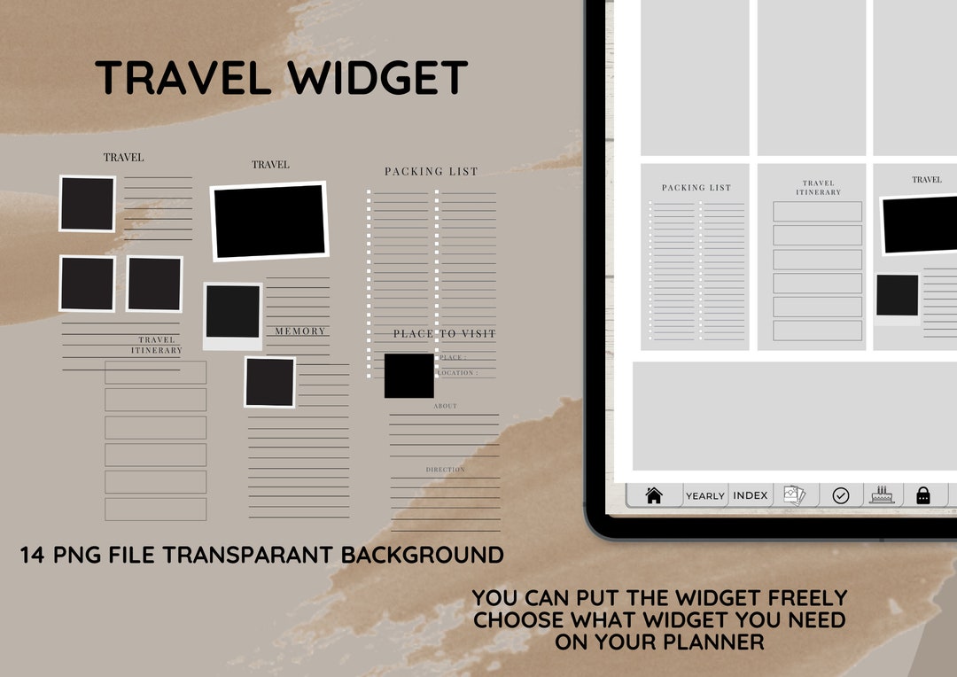 Travel Life Widget, Life Widget, Widget Planner, Widget, Customised ...