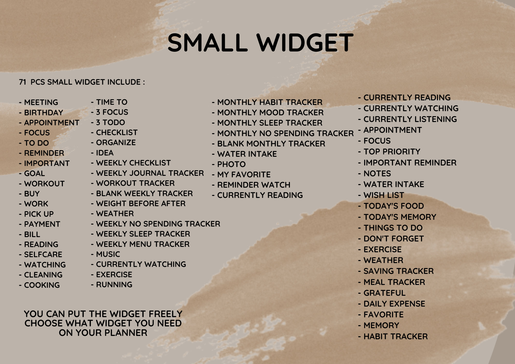 Small Widget, Life Widget, Small Life Widget, Planner Widget, Customised Planner, Widget for ...