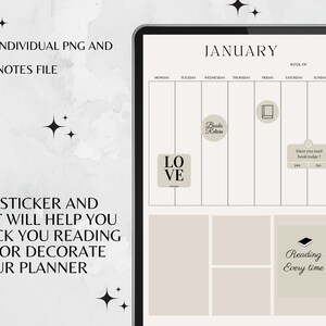 Reading Digital Sticker, Reading Widget, Reading Sticker for Digital ...