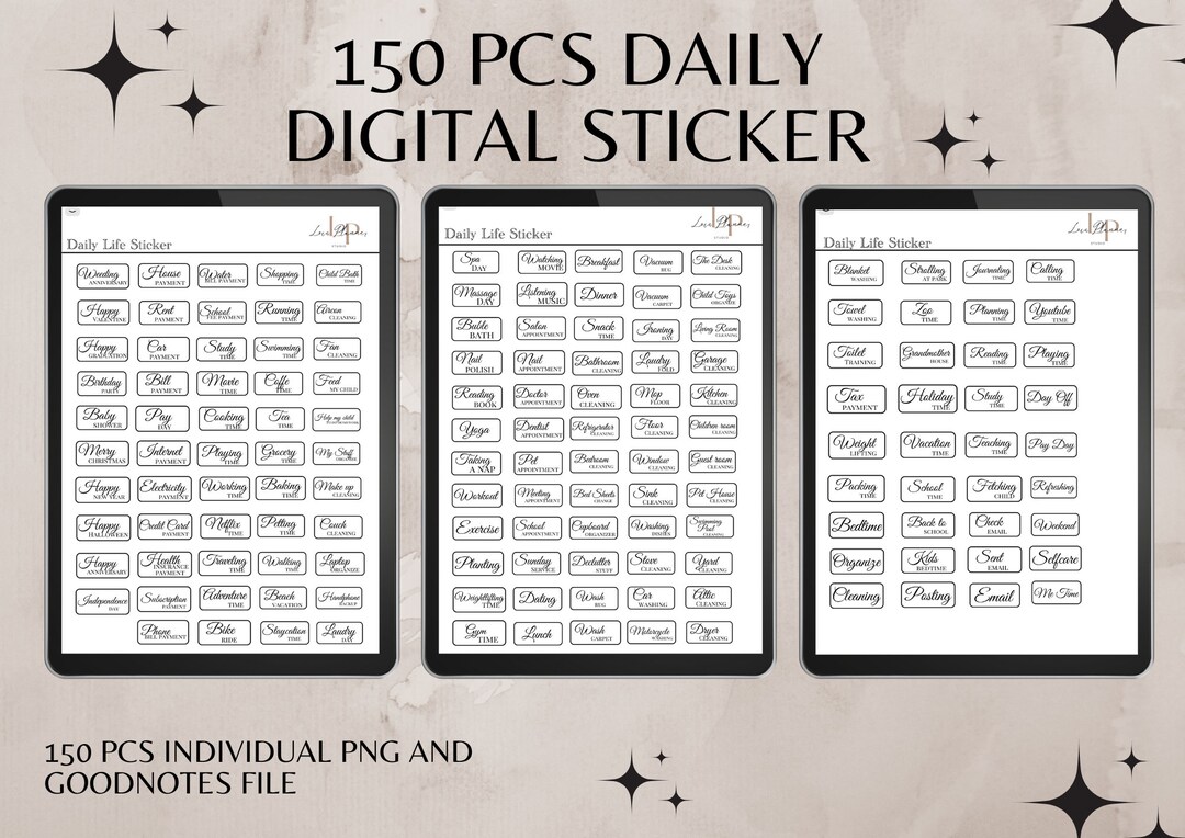 Daily Digital Sticker, Daily Sticker, Daily Widget, Sticker for Digital ...