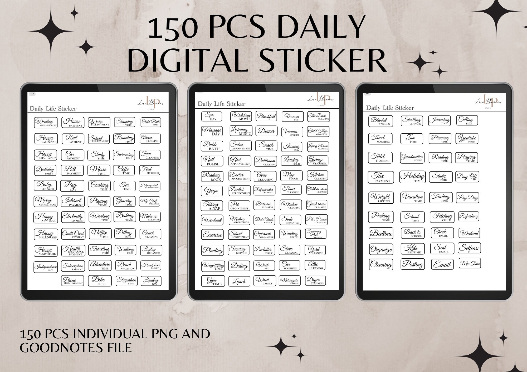 Daily Digital Sticker, Daily Sticker, Daily Widget, Sticker for Digital ...