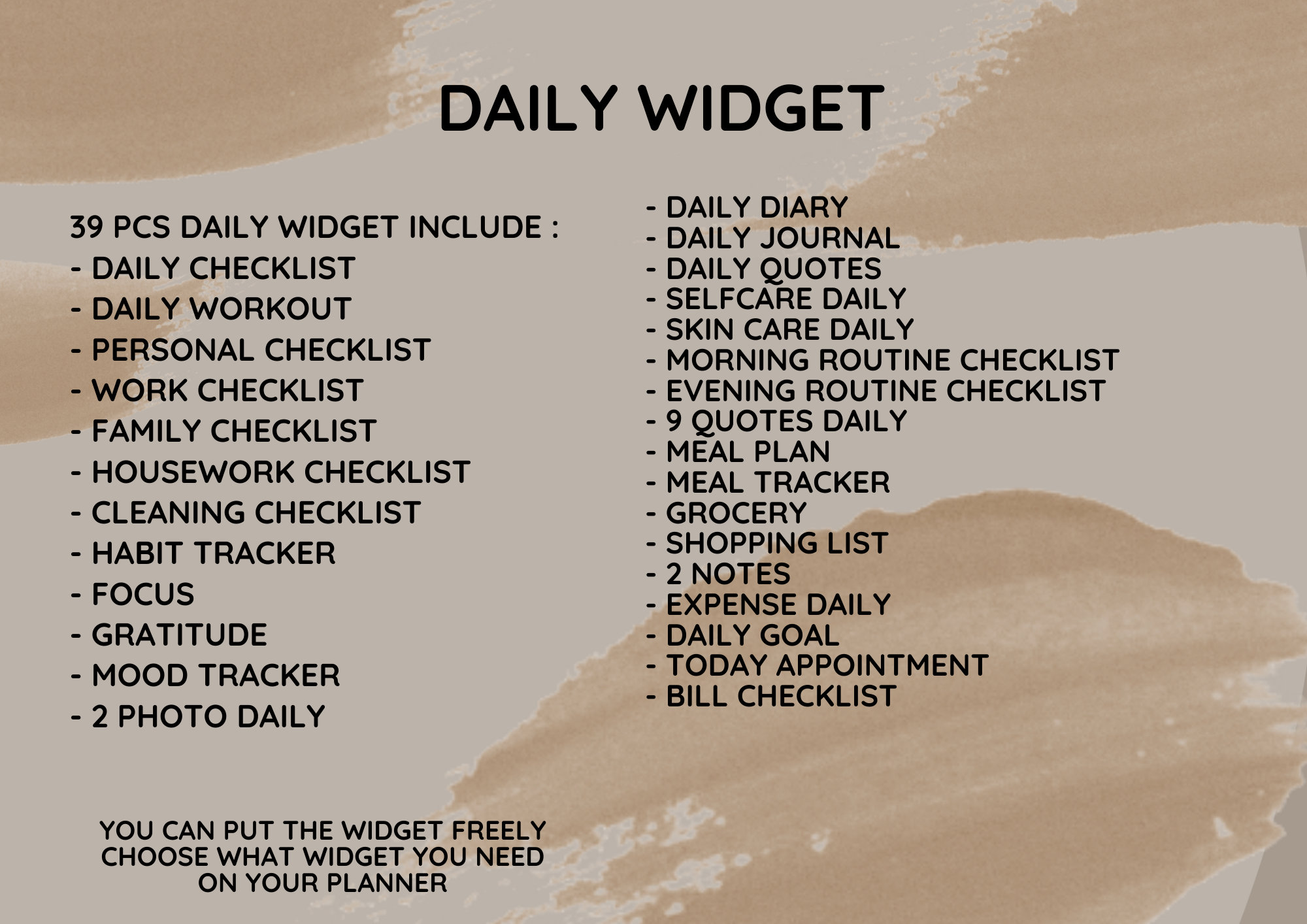 Daily Life Widget, Daily Widget, Widget, Life Widget, Widget Planner ...