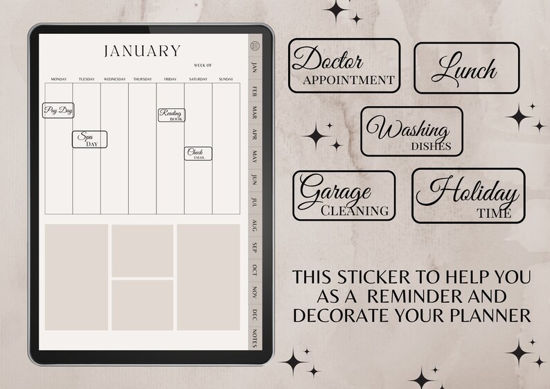 Daily Digital Sticker, Daily Sticker, Daily Widget, Sticker for Digital ...