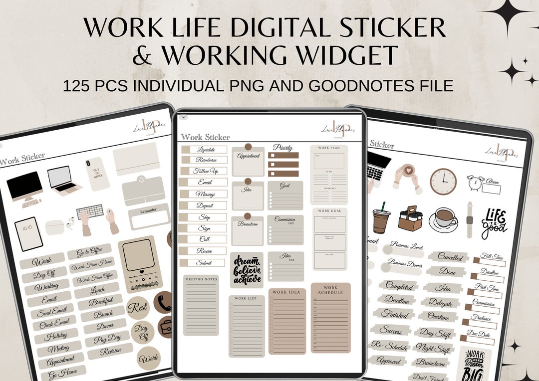 Work Digital Sticker, Working Life Digital Sticker, Working Life Widget ...