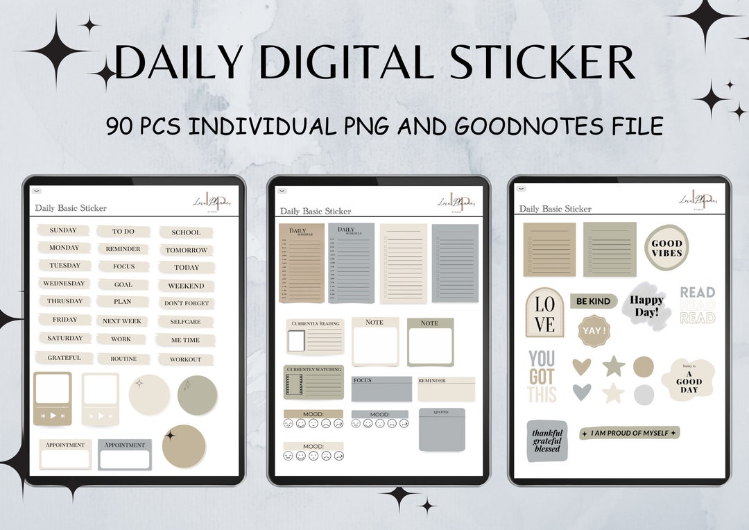 Daily Digital Sticker, Basic Digital Sticker, Sticker for Digital ...