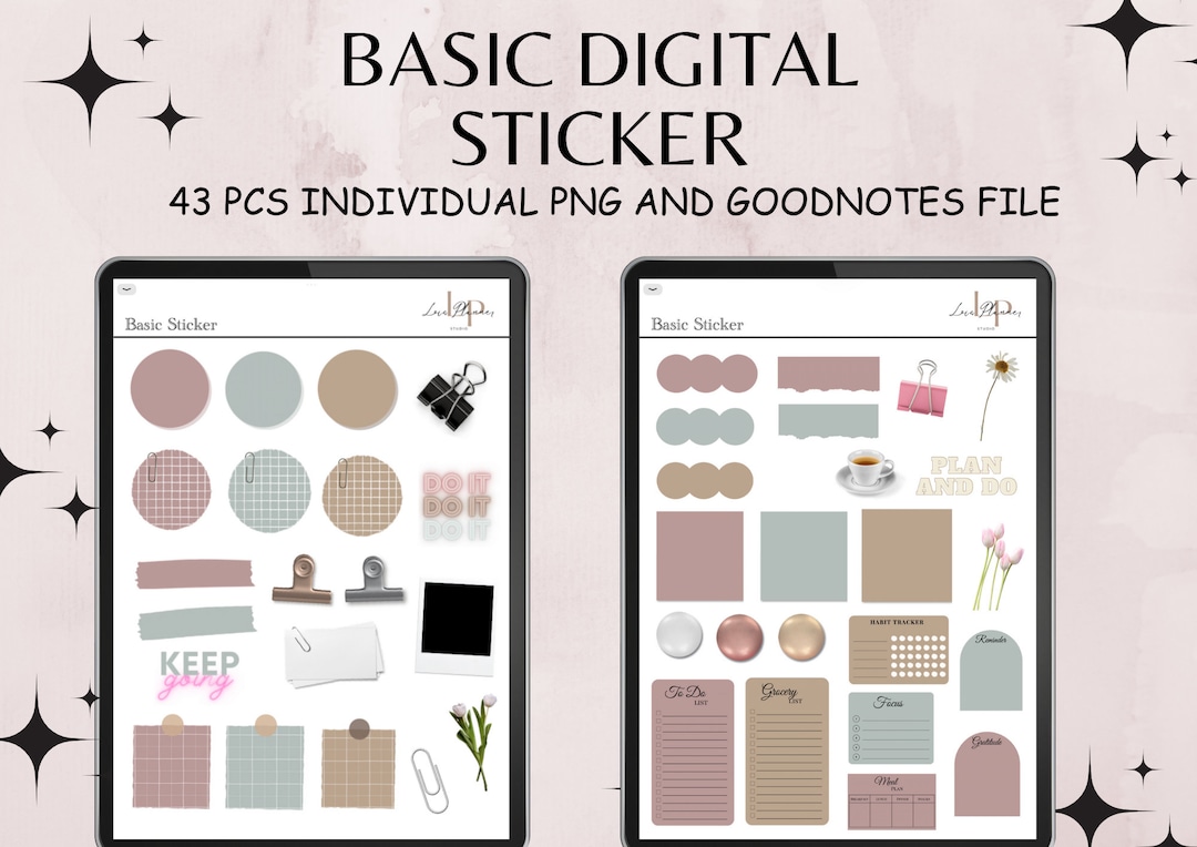 Basic Digital Sticker, Digital Sticker, Sticker for Digital Planner ...