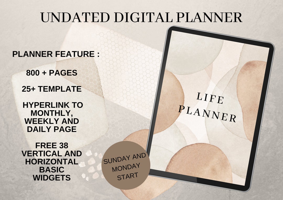 Digital Planner, Life Planner, Undated Digital Planner, Undated ...